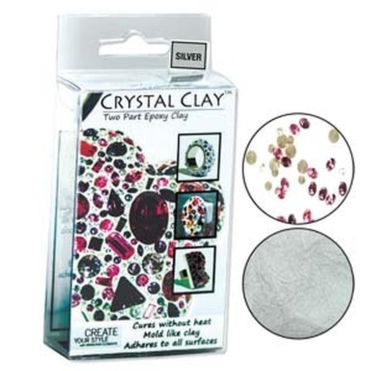 Crystal Clay 2-Part Epoxy Clay Kit 50gm - Silver - by GEMWORLD online store