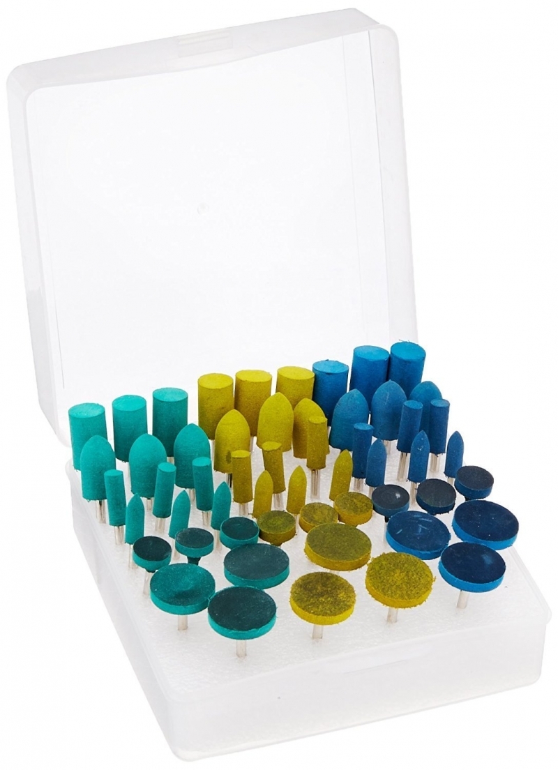 Rubber Polishing Abrasive Rotary Burr Set - 54-Piece - by GEMWORLD ...